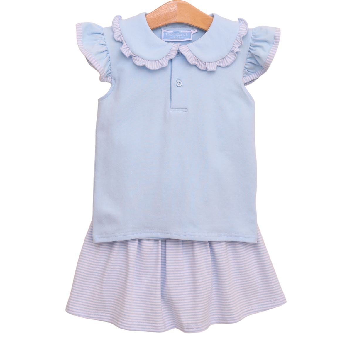 Camilla Skort Set - Light Blue Stripe – Toads & Teacups Children's Shop